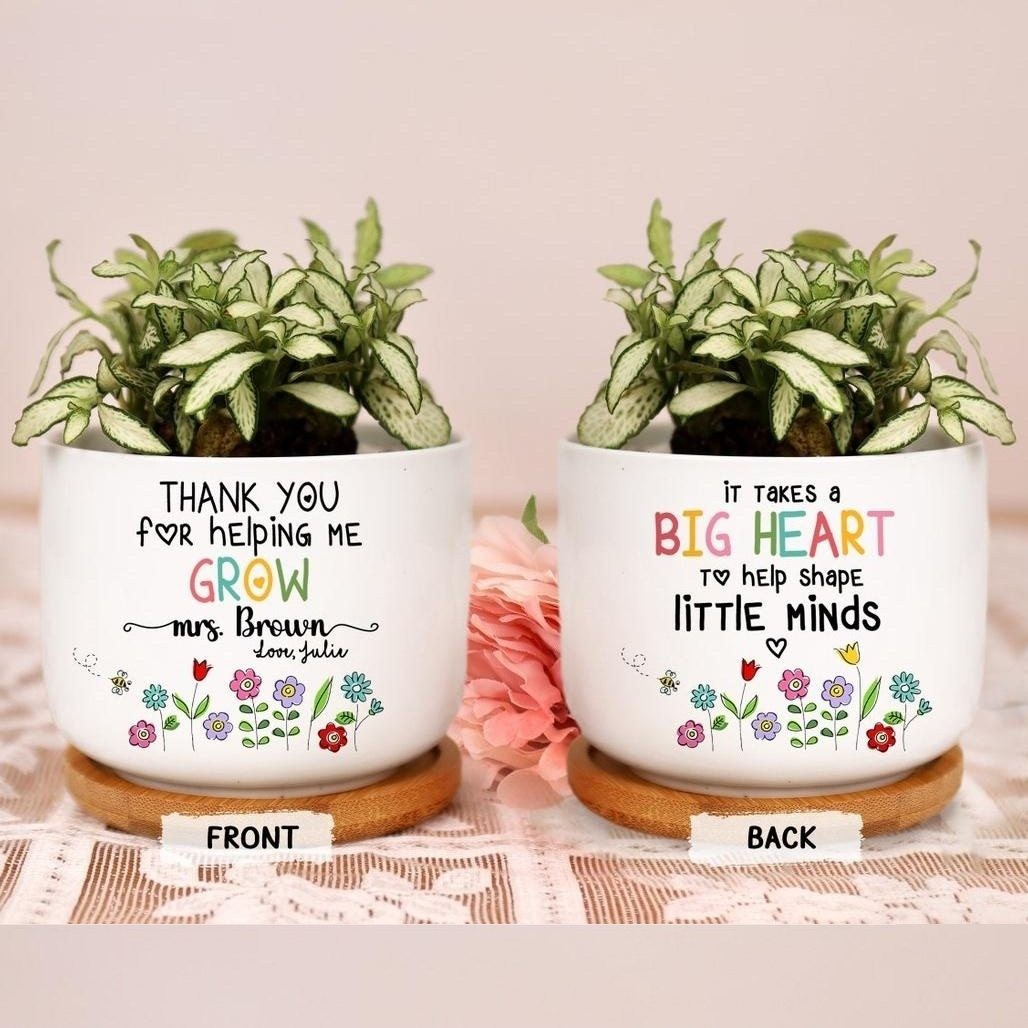 Personalized Teacher Appreciation Gift Thank You Plant Pot Lovegrowhere