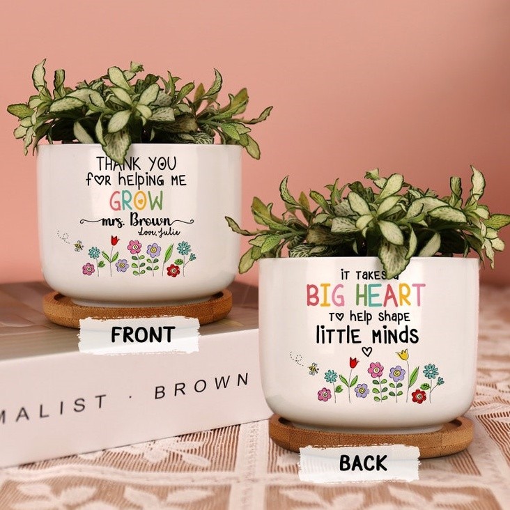 Personalized Teacher Appreciation Gift Thank You Plant Pot Lovegrowhere