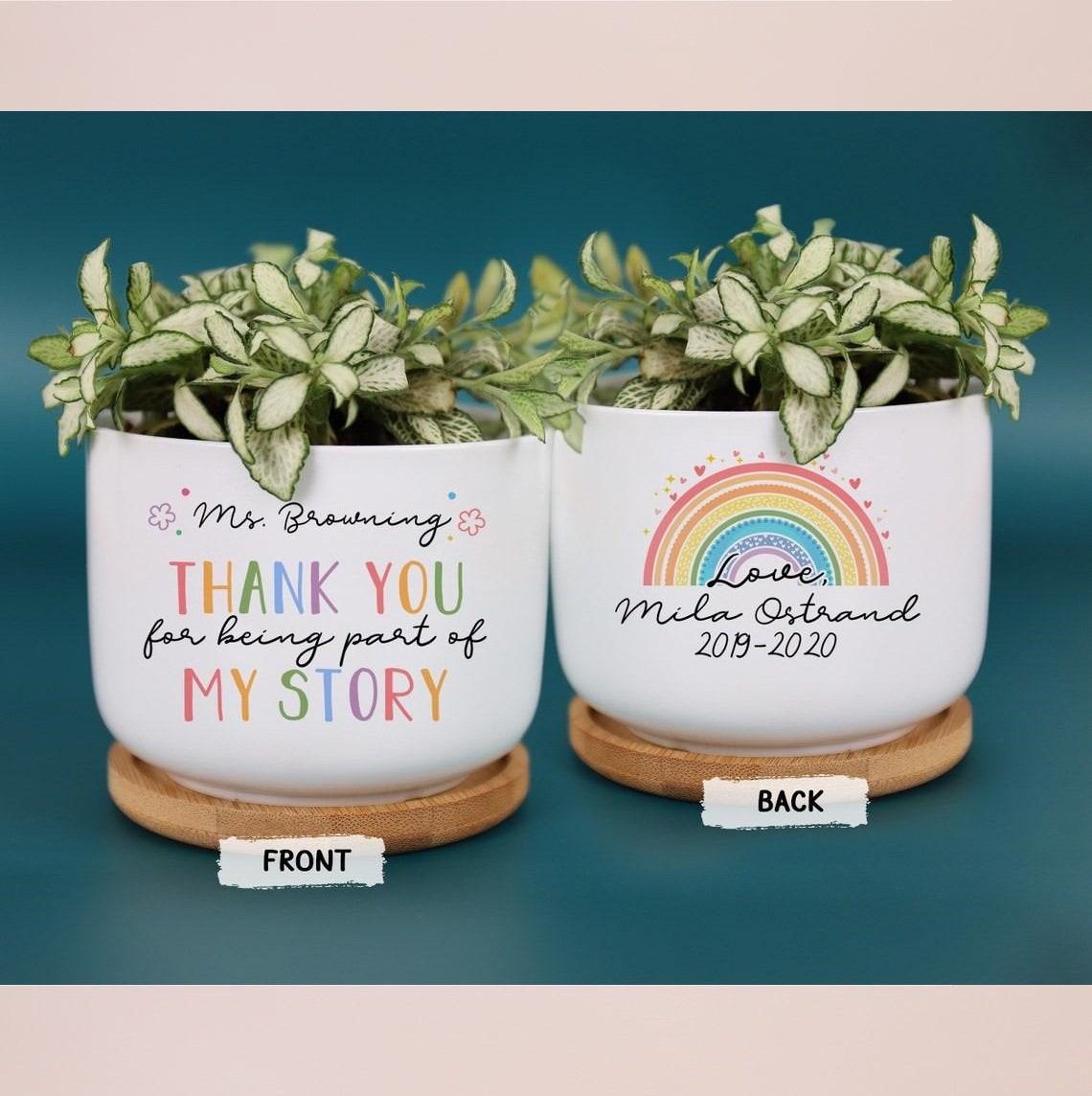 Personalized Teacher Appreciation Gift Thank You Plant Pot Lovegrowhere
