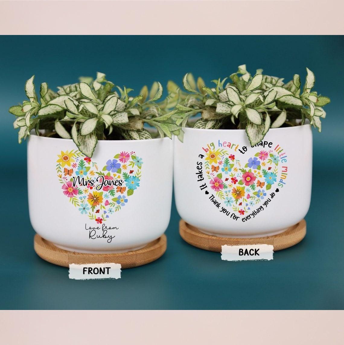 Personalized Teacher Appreciation Gift Thank You Plant Pot Lovegrowhere