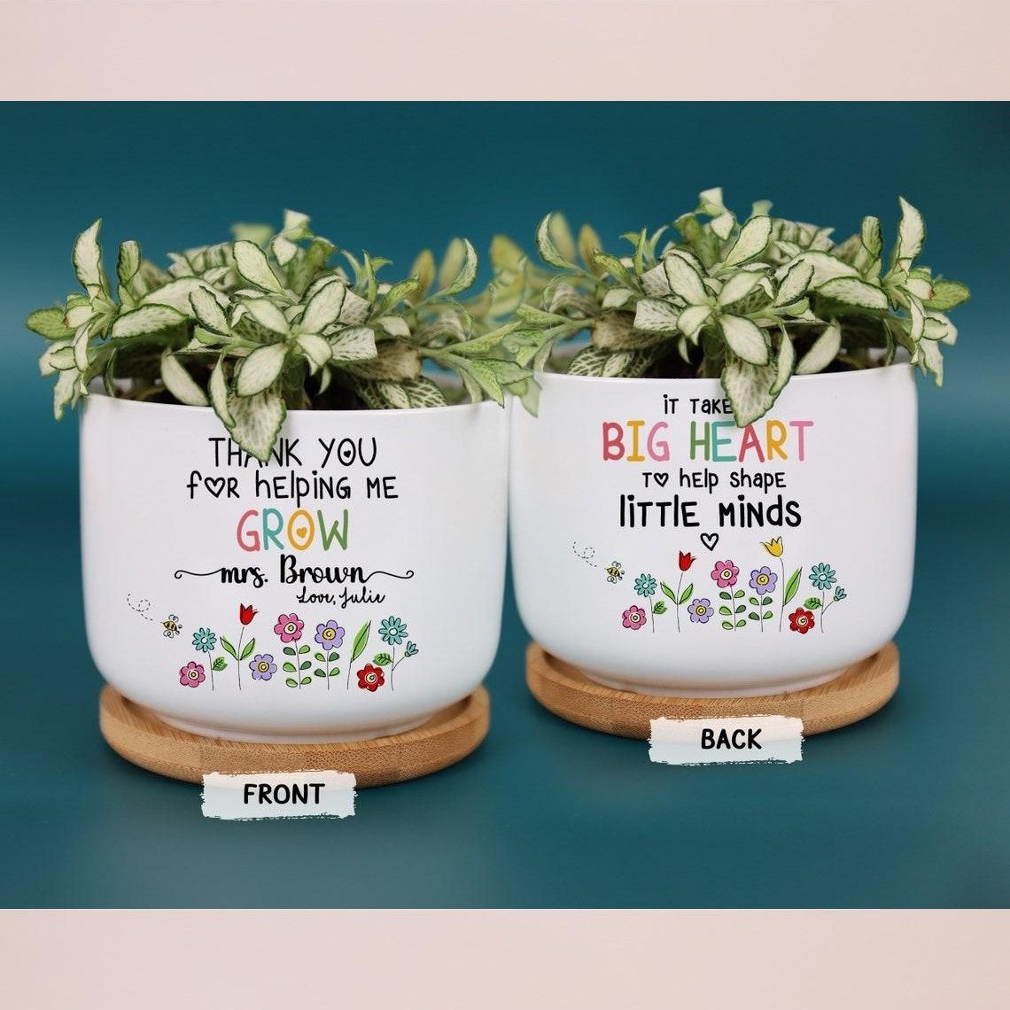 Personalized Teacher Appreciation Gift Thank You Plant Pot Lovegrowhere