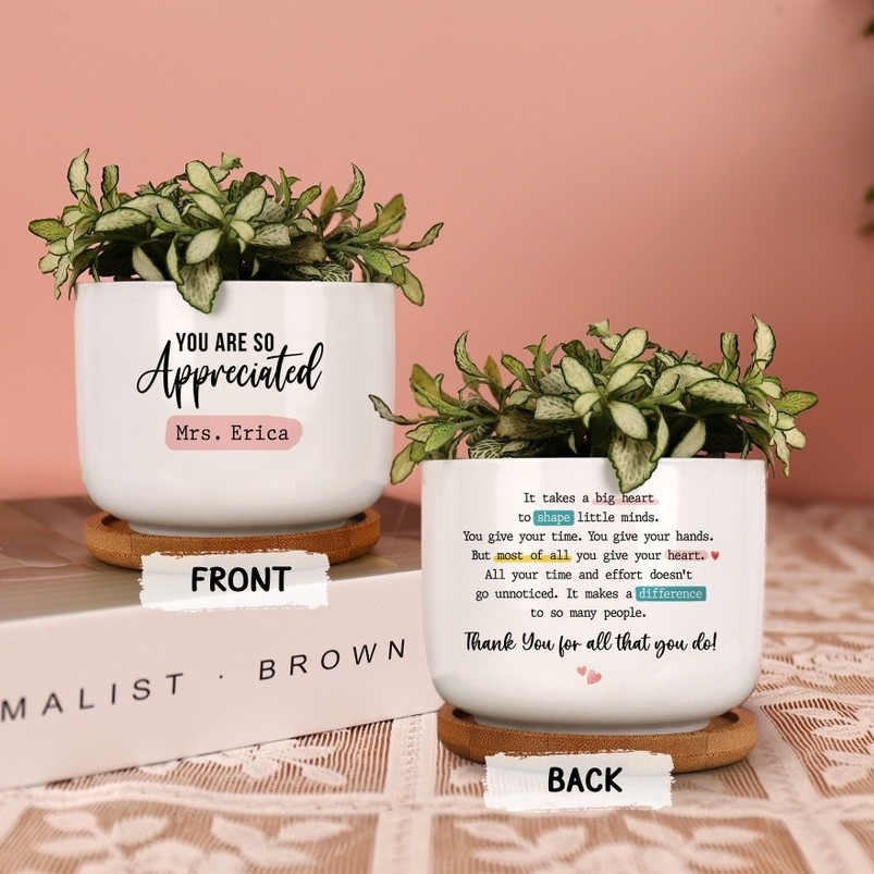 Personalized Teacher Appreciation Gift Thank You Plant Pot Lovegrowhere