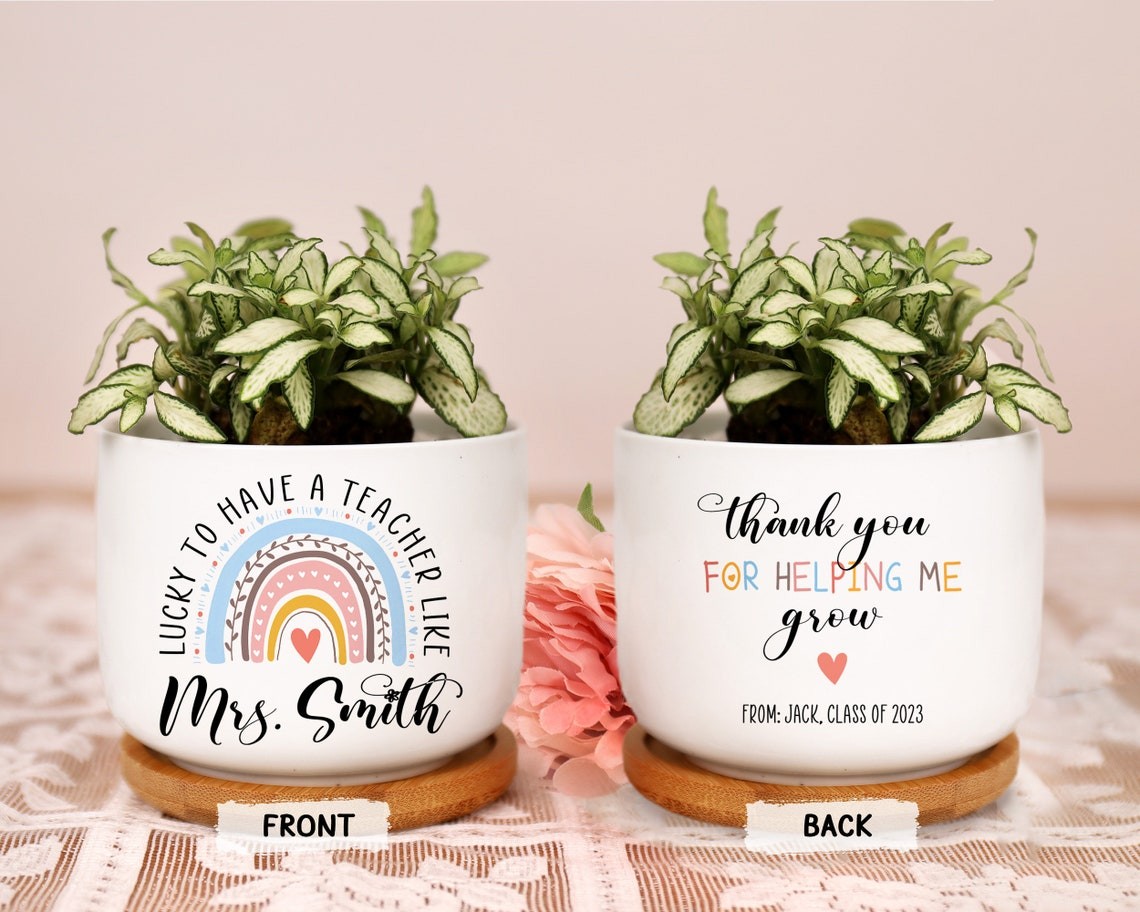 Personalized Teacher Appreciation Gift Thank You Plant Pot Lovegrowhere