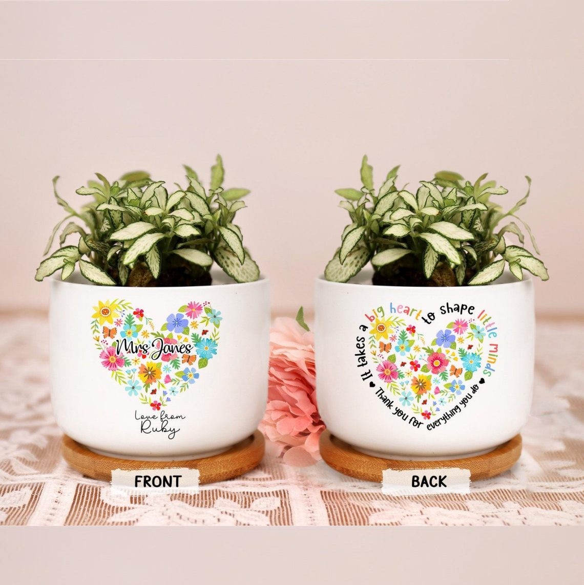 Personalized Teacher Appreciation Gift Thank You Plant Pot Lovegrowhere